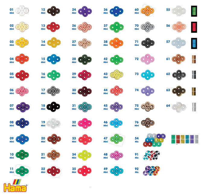 Scegli tra più di 100 colori di Pyssla, Hama beads